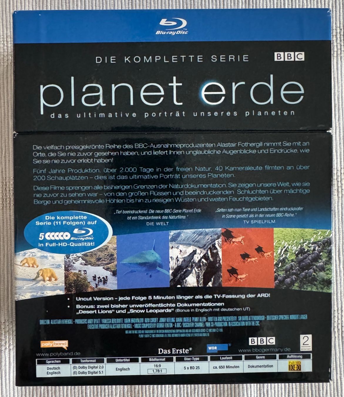 Planet Erde - 5 Discs in Stülpschachtel - Blu-Ray- BBC Doku (Gebraucht ...