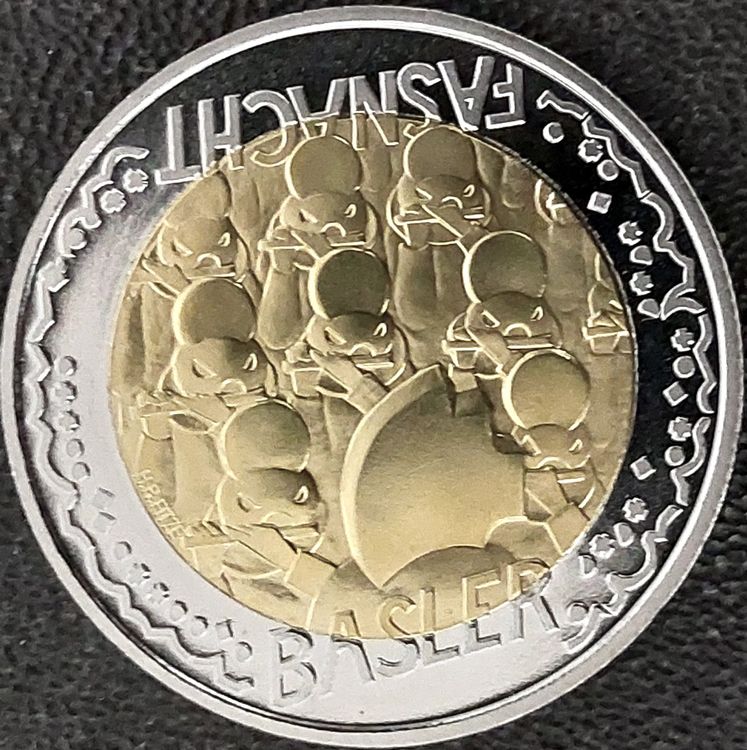 5 Fr. Gedenkmünze 2000 stgl" Basler Fasnacht"/mit Zertifikat (Neu (gemäss Beschreibung)) in Arch ...