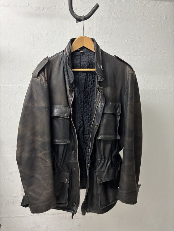 Wunderschone Lederjacke Vintage Herren Ein Stuck Geschichte Am Korper