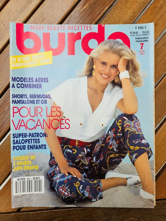 Burda 07.1990 / modèles à combiner pour les vacances (D'occasion) à ...