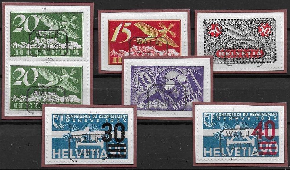 LOT 1937 Flugpost - WALD spezielle Stempel top selten ab 1.- (Gebraucht) in Zürich für CHF 9 ...