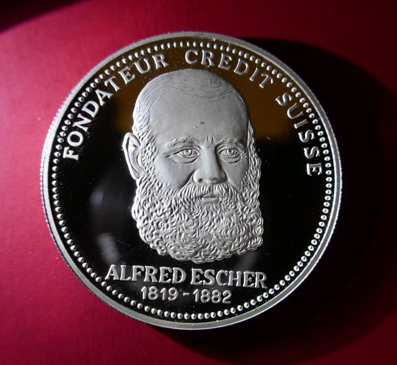 1 oz Silber 999 Alfred Escher 1819-82 Sammlerstück (Gebraucht) in ...