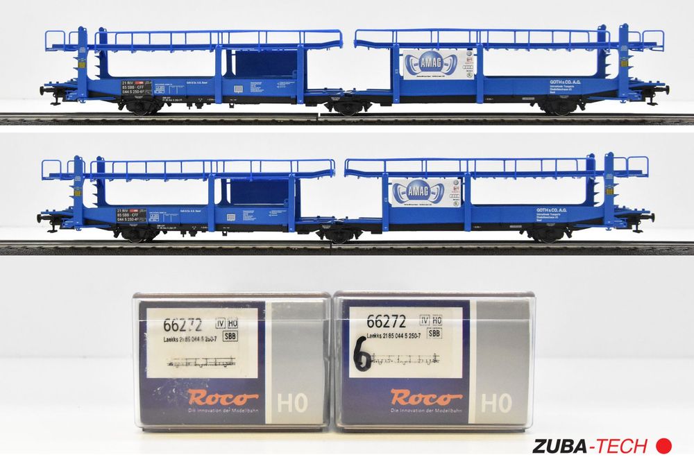 Roco 2x 66272 Autotransportwagen der SBB H0 GS mit OVP | Kaufen auf Ricardo