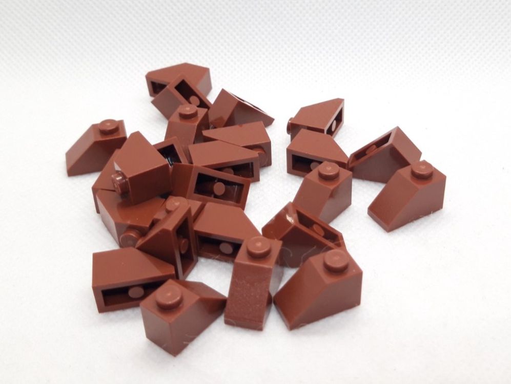 Lego 25 Stk. Roof Tile 1x2/45° reddish brown (new) (Neu (gemäss ...