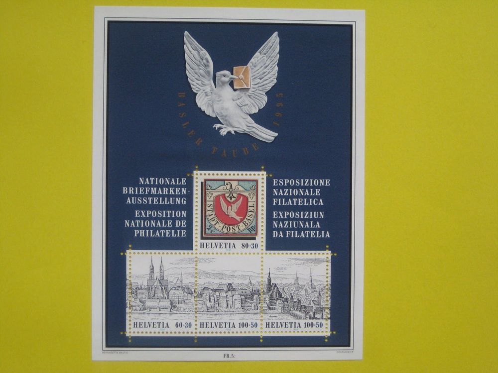 BASLER TAUBE" Sonderblock 1995 (Neu (gemäss Beschreibung)) in Wangs für ...