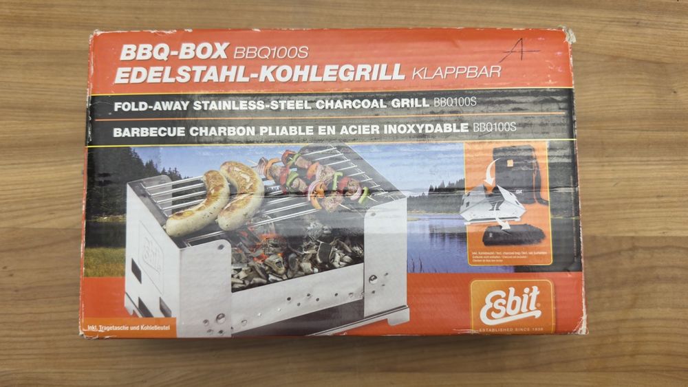Klappbarer Esbit Kohlegrill BBQ-Box Edelstahl inkl. Tasche (Neu und ...