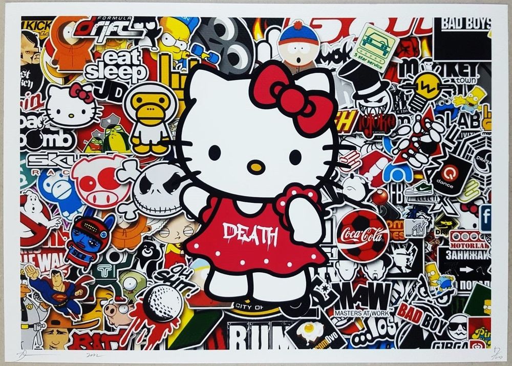 Death NYC Ltd Ed Pop Art Druck " Mr.Brainwash Hello Kitty (Neu (gemäss ...