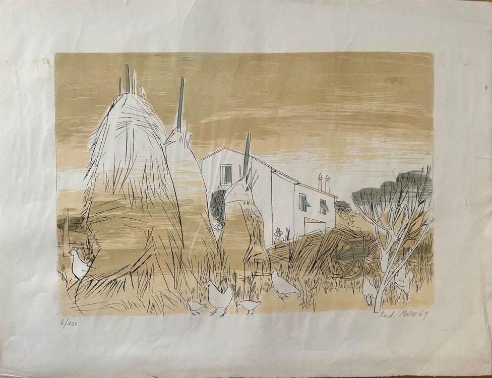 Bild Hof mit Heu und Hühnern (Gebraucht) in für CHF 10 – mit Lieferung ...