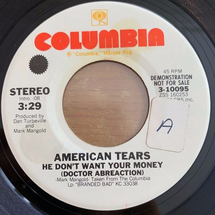 American Tears - He Don't Want Your Money / US-Promo 1975 (Gebraucht ...