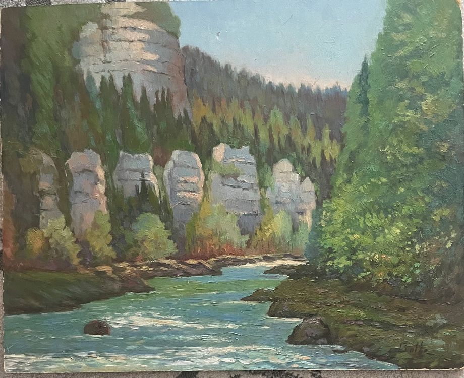Flusslandschaft Gemälde Unl.Sig (Gebraucht) in Root für CHF 10 – mit Lieferung auf Ricardo kaufen