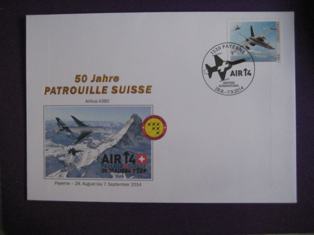 Flugbrief 50J Patrouille Suisse, Payerne 2014 (Neu (gemäss Beschreibung)) in Wangs für CHF 5 ...