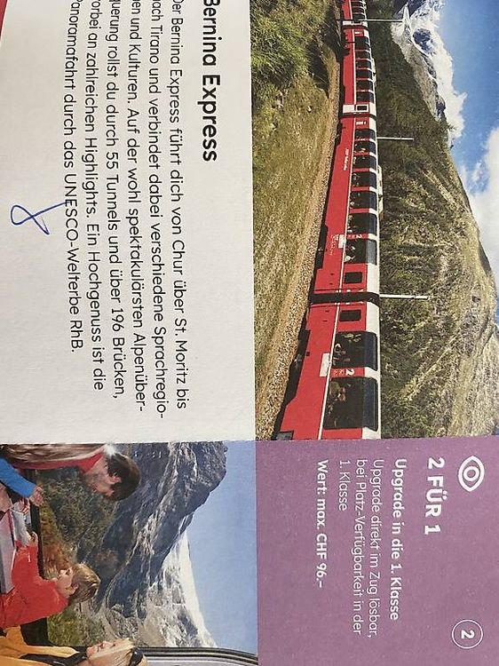 Bernina Express 2 für 1 Gutschein 96 chf wert (Gebraucht) in Wangen an ...