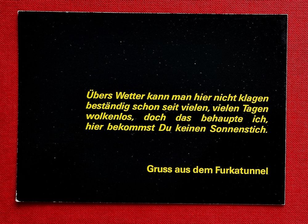 Gruss aus dem Furkatunnel - Basistunnel Oberwald-Realp | Kaufen auf Ricardo
