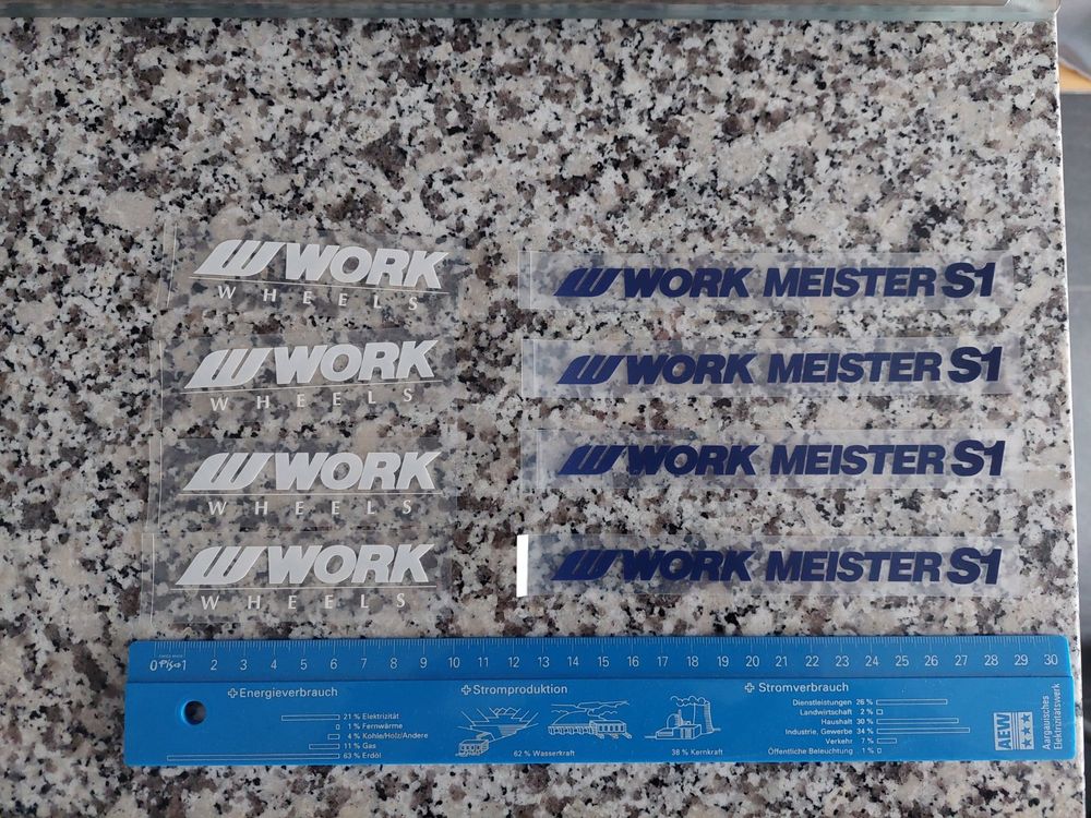 Aufkleber WORK-Felgen +WORK Meister S1 (originale Aufkleber) | Kaufen ...
