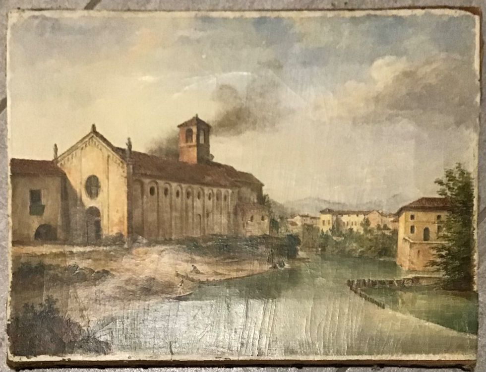 Antike Landschaft Gemälde Verso: Unleserlich Signiert | Kaufen auf Ricardo