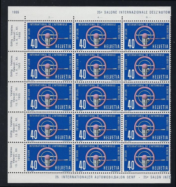 FWM Bogenteil: 323 ** Automobilsalon 1955 (Neu (gemäss Beschreibung)) in Goldswil für CHF 21 ...