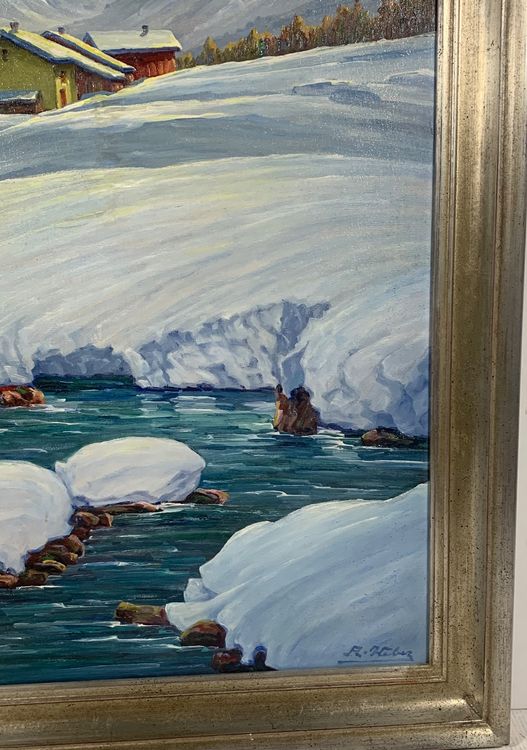 August Weber (1898-1957) Winterlandschaft Gemälde | Kaufen auf Ricardo