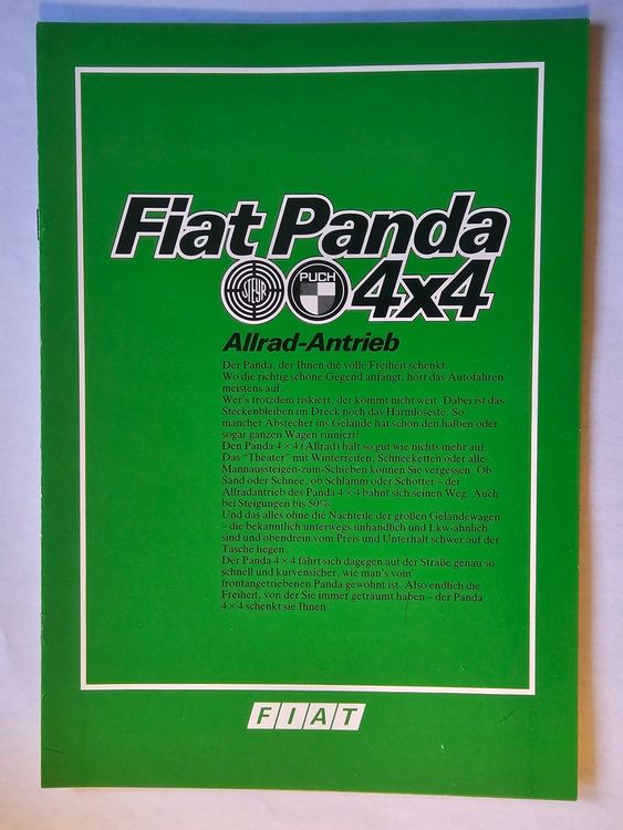 Fiat Panda Steyr Puch 4x4 Prospekt (Gebraucht) in Stein AG für CHF 30 ...