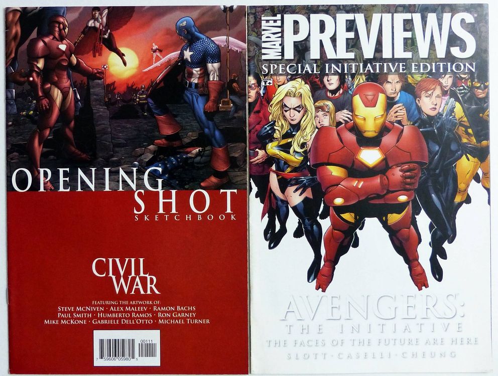 MARVEL CIVIL WAR SKETCHBOOK & AVENGERS INITIATIVE PREVIEW (Gebraucht ...
