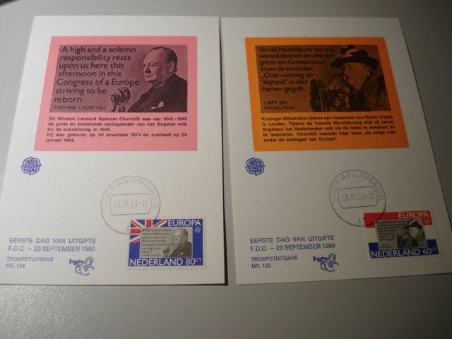 Satz Maximumkarten Niederlande 1980, Königin und Churchill (Gebraucht) in Niederwil AG für CHF 1 ...