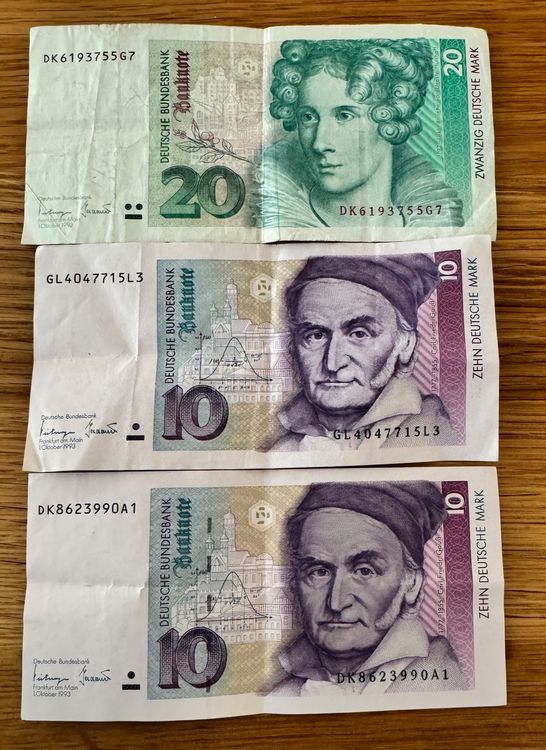 Alte D-Mark Scheine 10 DM & 20 DM (Gebraucht) in Ebikon für CHF 20 – mit Lieferung auf Ricardo ...