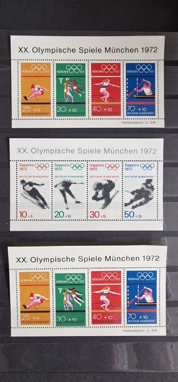 Olympia München 1972 Briefmarken Block (3x) frisch, Top Zust (Neu ...