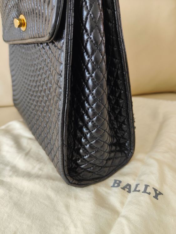 BALLY vintage gesteppte Handtasche aus Leder Schwarz | Kaufen auf Ricardo