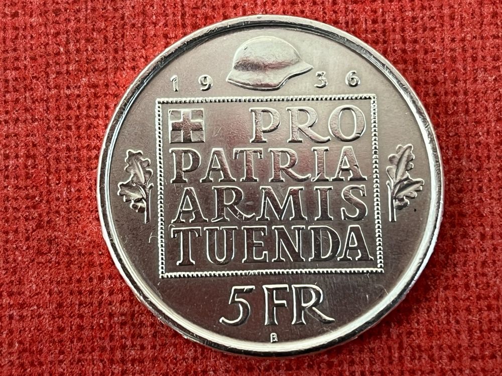 5 Franken Gedenkmünze 1936 Wehranleihe TOP | Kaufen auf Ricardo