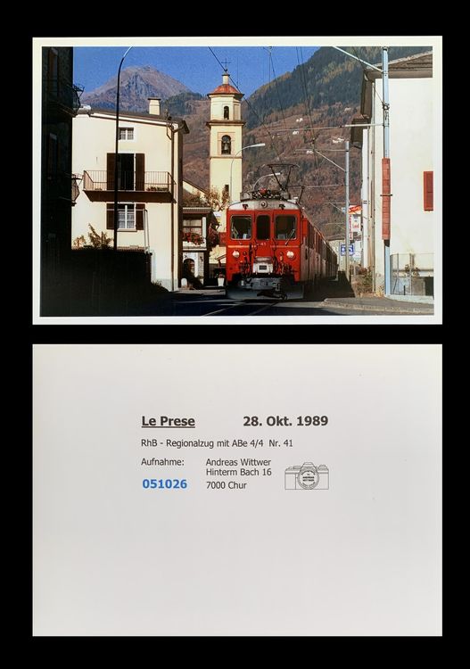 Le Prese Poschiavo Bahn RhB ABe 4/4 ll 41 Foto Ausdruck A5 (Neu (gemäss ...