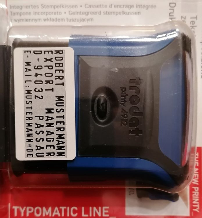 Trodat 4912 printy Typo Stempel, 4 Zeilen zum Selbersetzen (Neu und originalverpackt) in ...