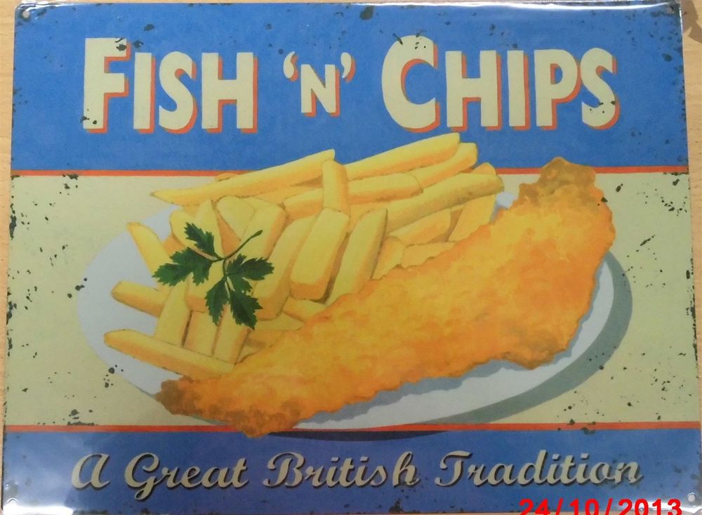 Blechschild-FISH N CHIPS-GREAT BRITISH T (Neu und originalverpackt) in ...