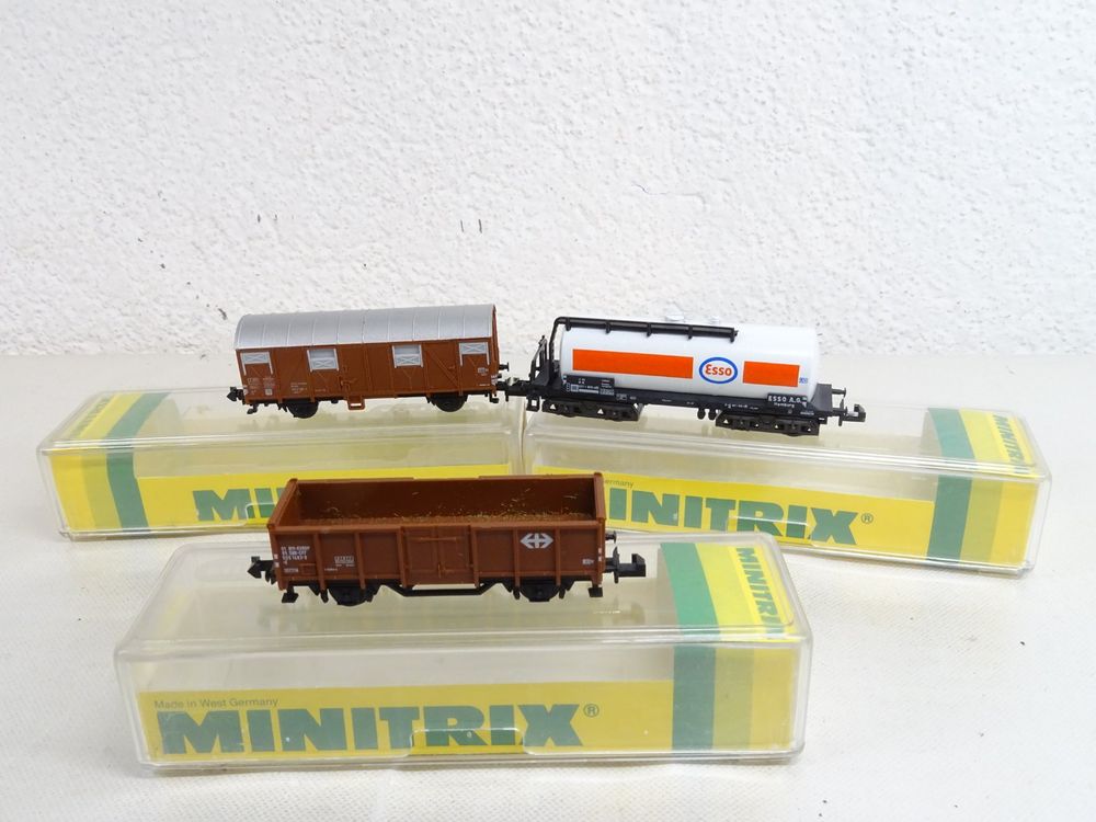 Minitrix 3552 + 3239 + 3585 Güterwagen Spur N, OVP | Kaufen auf Ricardo