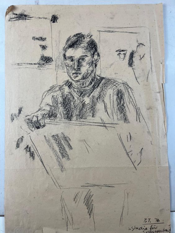 Original Kohlezeichnung Selbstportrait Künstler Signiert (Gebraucht) in Neuhausen am Rheinfall ...