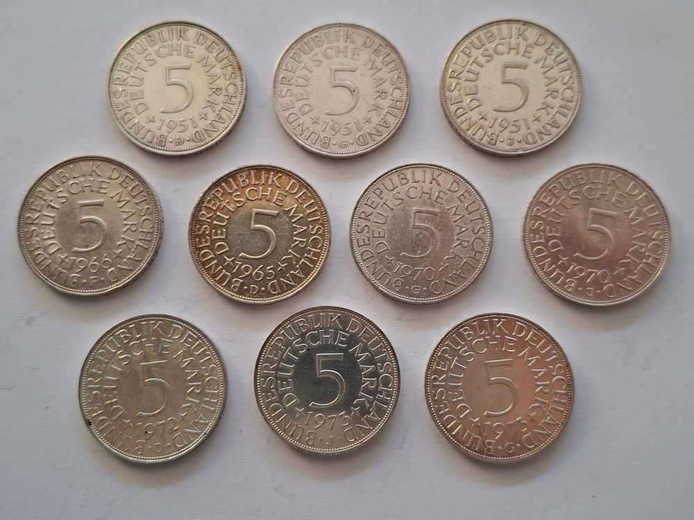 10x 5 Mark Silber (Lot Nr 2) (Gebraucht) in Pravidondaz für CHF 90 ...