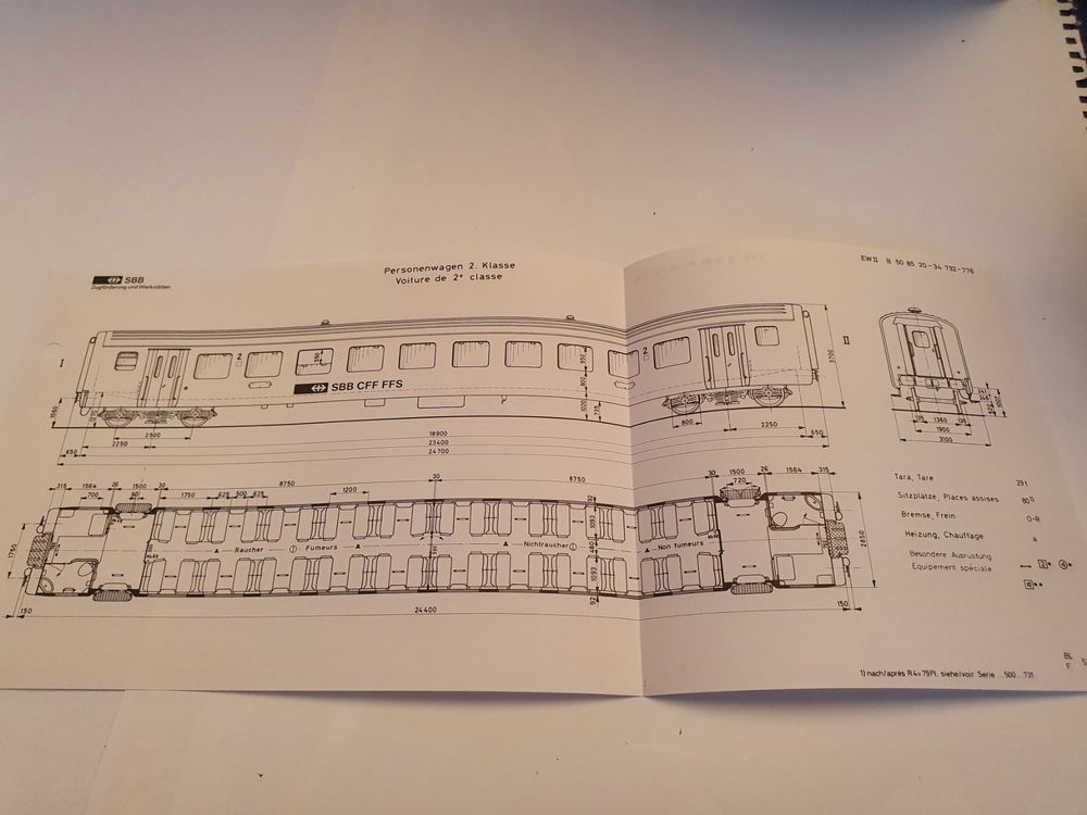 SBB Personen- und Gepäckwagen / Skizzen / Massstab 1:100 | Kaufen auf Ricardo
