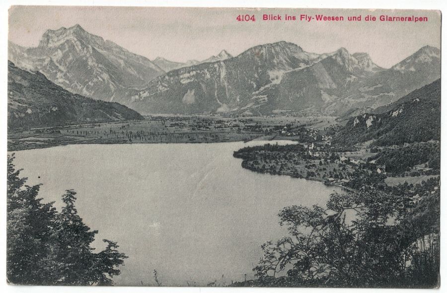 Weesen, Blick ins Fly und Glarneralpen, gelaufen 1911 | Kaufen auf Ricardo