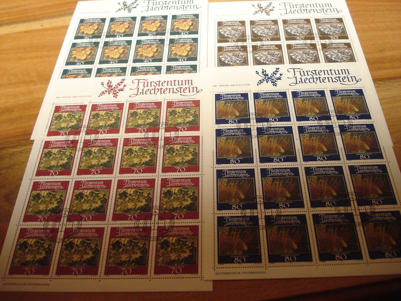 Liechtenstein 1981, Bogensatz Moose + Flechten, ET-o (Gebraucht) in Niederwil AG für CHF 1 – mit ...