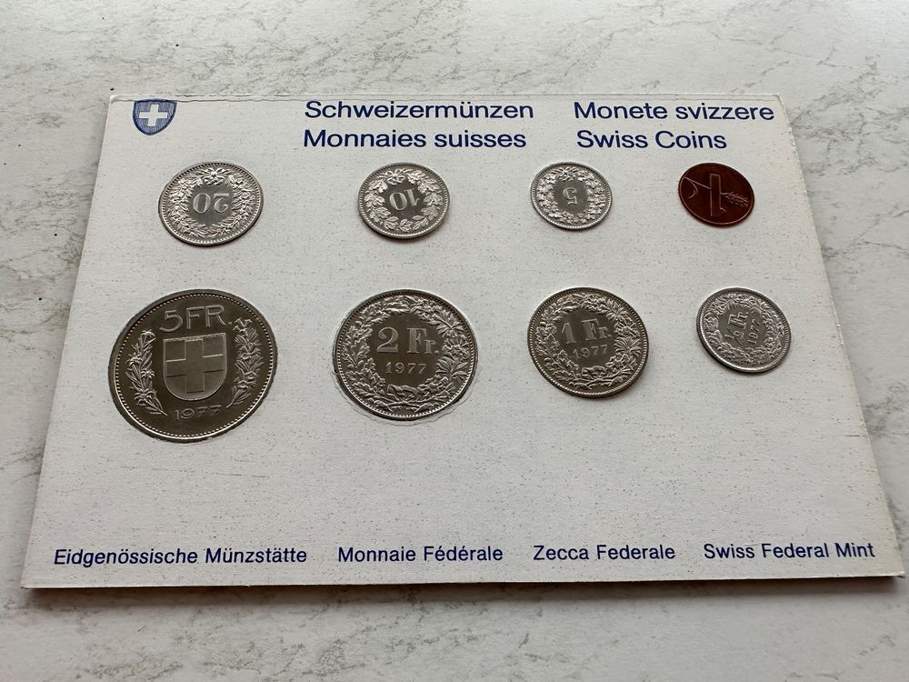 Münzsatz Schweiz 1977 stgl (Neu (gemäss Beschreibung)) in Biel-Benken BL für CHF 41 – mit ...