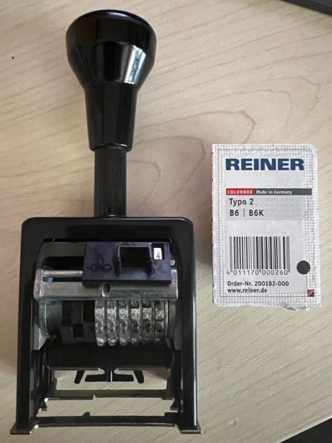 Nummernstempel Reiner B6K mit neuem Farbtank | Kaufen auf Ricardo