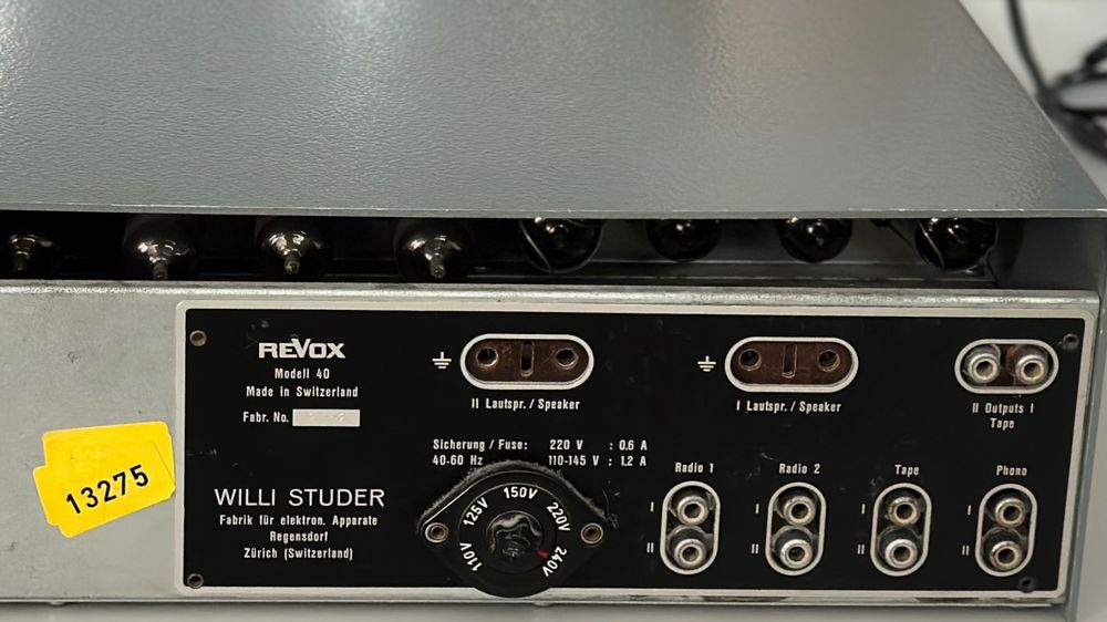 ReVox Modell 40 Vintage Kult Swiss Röhren Vollverstärker (Gebraucht) in ...