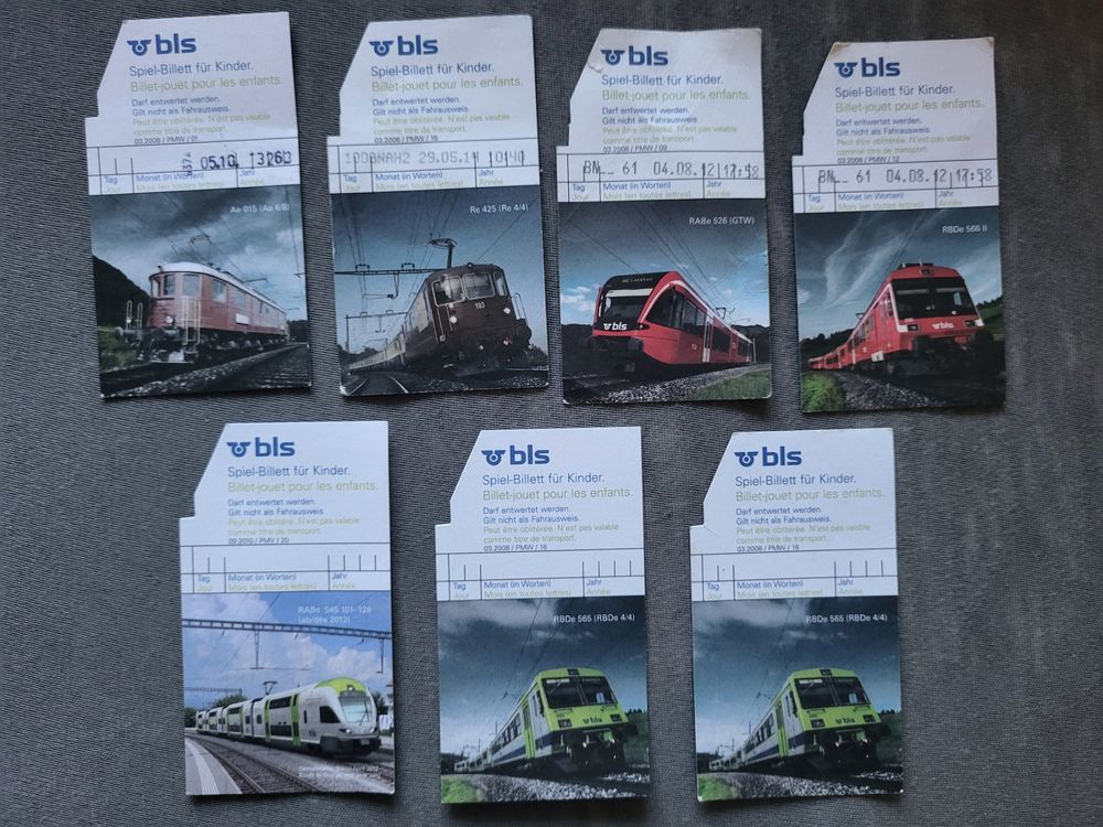 7 Kinder-Billette / Spiel-Billette der BLS | Kaufen auf Ricardo