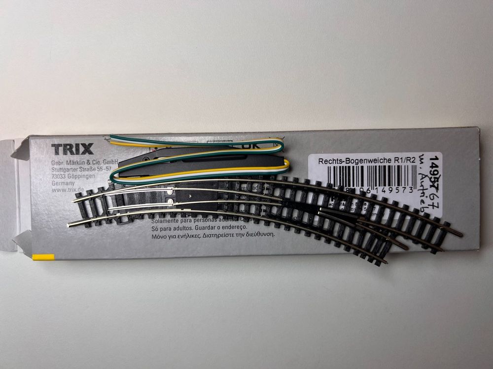 Trix 14957 (4967) , Bogenweiche Rechts mit Antrieb (Neu) (Neu (gemäss ...