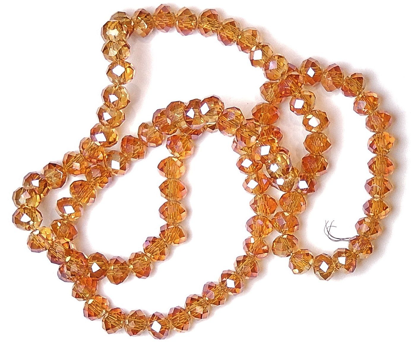 1 Strang orange-multicolor Swarowski Kristallperlen 6 x 5 mm (Neu ...
