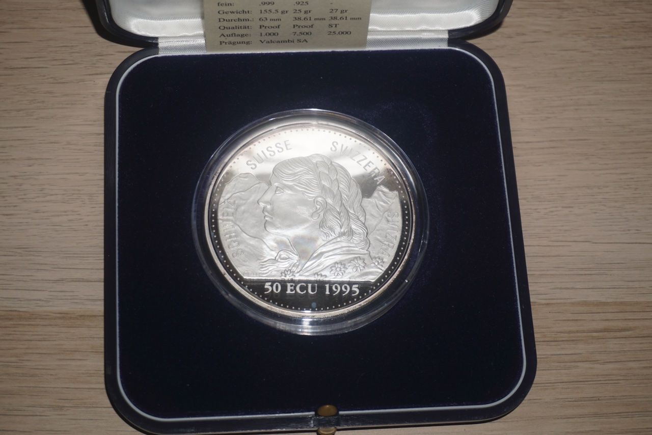 Silbermünze 50 ECU .999 Silber 155.5 Gr , / 5 Unzen (Neu (gemäss ...