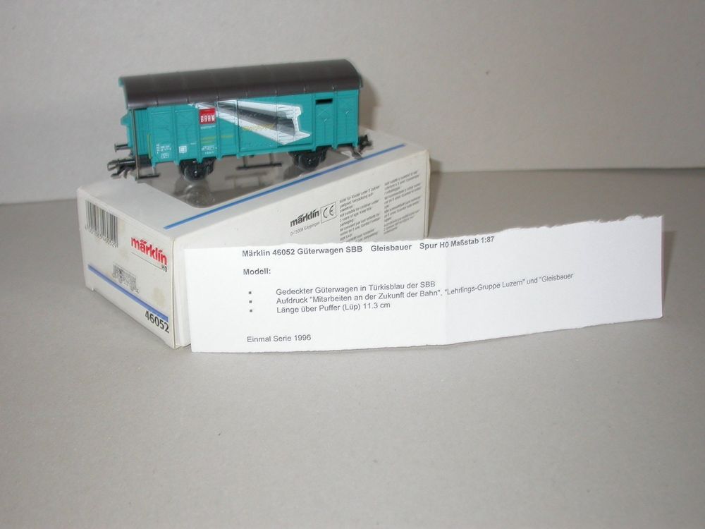 Märklin SBB Gleisbauer Güterwagen Nr. 46052 Lehrlingsgruppe (Gebraucht ...