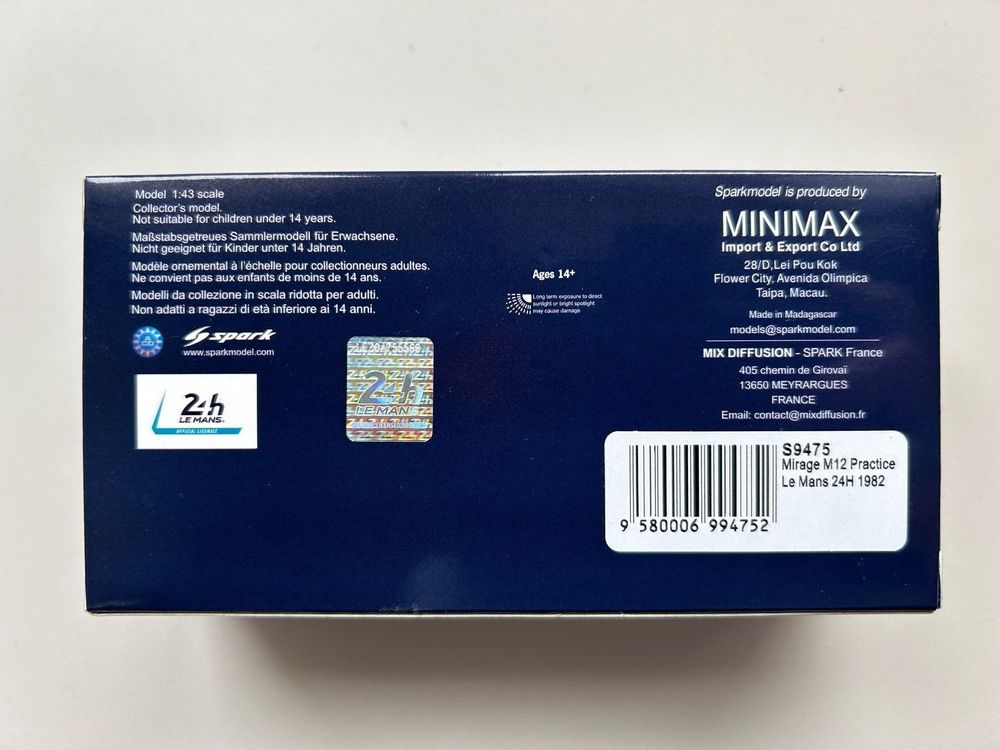 Mirage M12 Cosworth / Le Mans 1982 / Spark S9475 Neu/OVP (Neu und ...