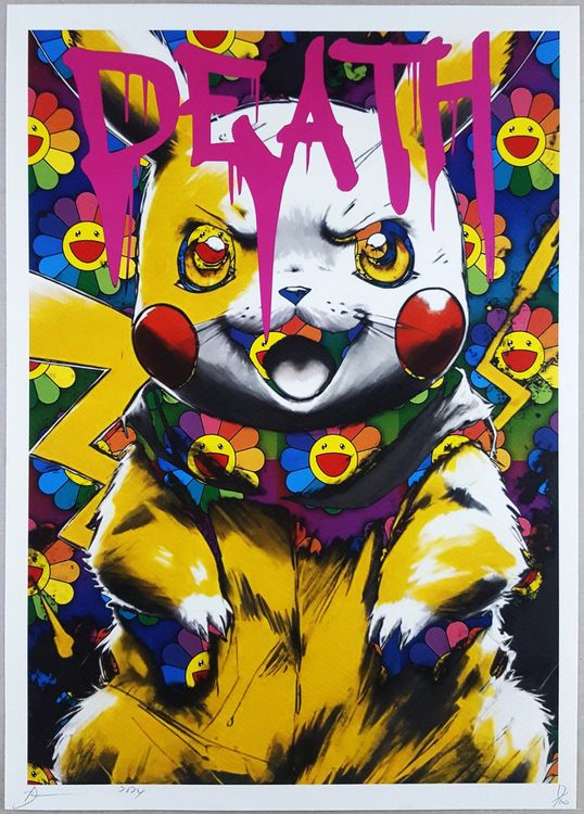 Death NYC Ltd Ed Pop Art Druck " Murakami Pokémon Pikachu (Neu (gemäss ...