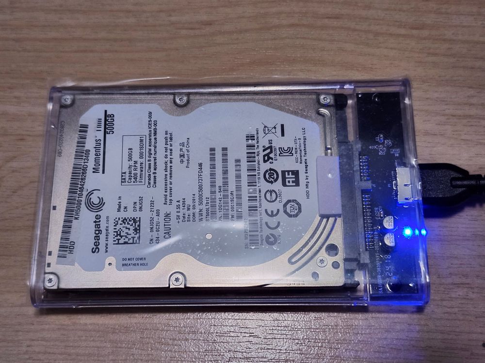 externe HDD Seagate, 500GB, 5400RPM, Plexiglasgehäuse (Gebraucht) in ...