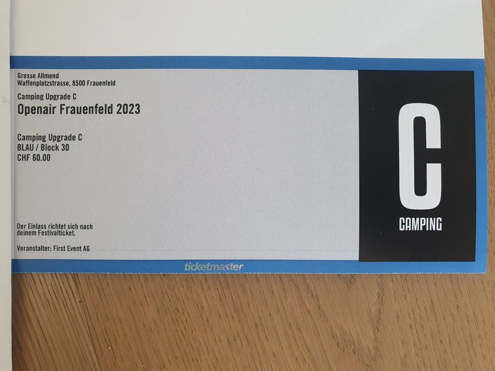 Openair Frauenfeld Camping Upgrade C Blau Block 30 | Kaufen auf Ricardo