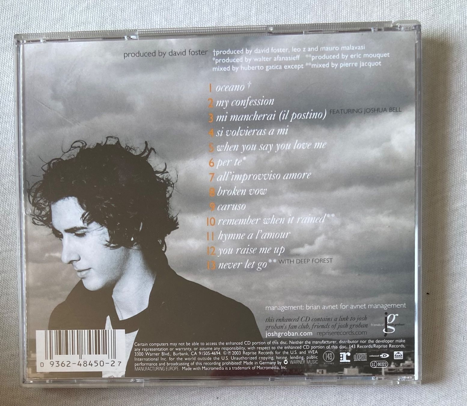 JOSH GROBAN CD CLOSER • Joshua Bell • Deep Forest (Gebraucht) in Luzern ...